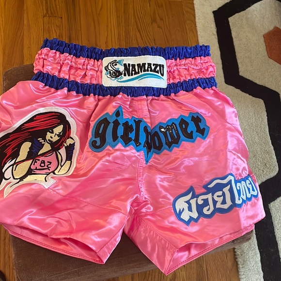 Bottoms | Nwot Girl Power Satin Boxing Shorts | Poshmark